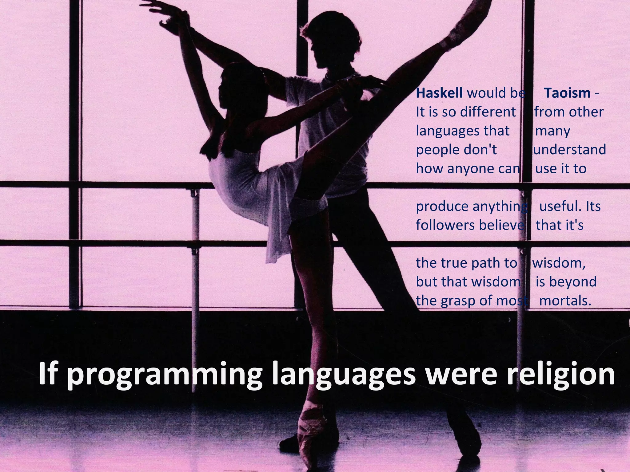 If programming languages were religion | PPT | Programming Languages | Computing