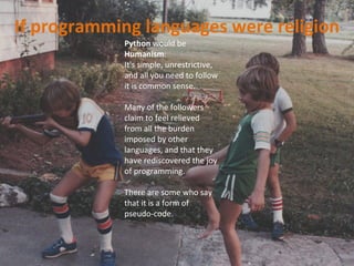 If programming languages were religion | PPT | Programming Languages ...