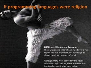 If programming languages were religion | PPT | Programming Languages ...