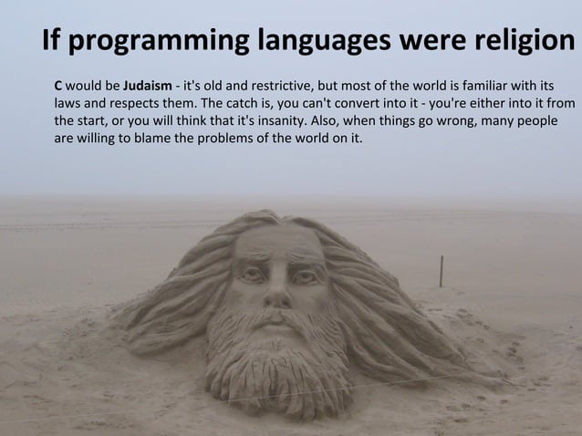 If programming languages were religion | PPT | Programming Languages ...