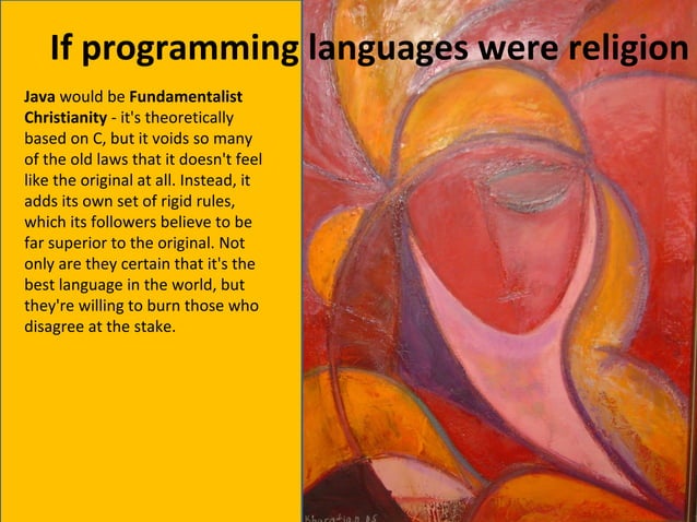 If programming languages were religion | PPT | Programming Languages | Computing