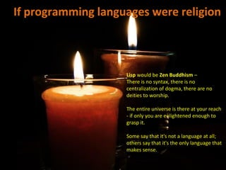 If programming languages were religion | PPT | Programming Languages ...