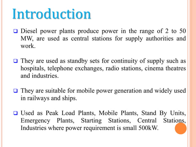 Diesel power plant | PPTX