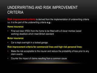 Ch 4 underwriting policy and practice | PPTX