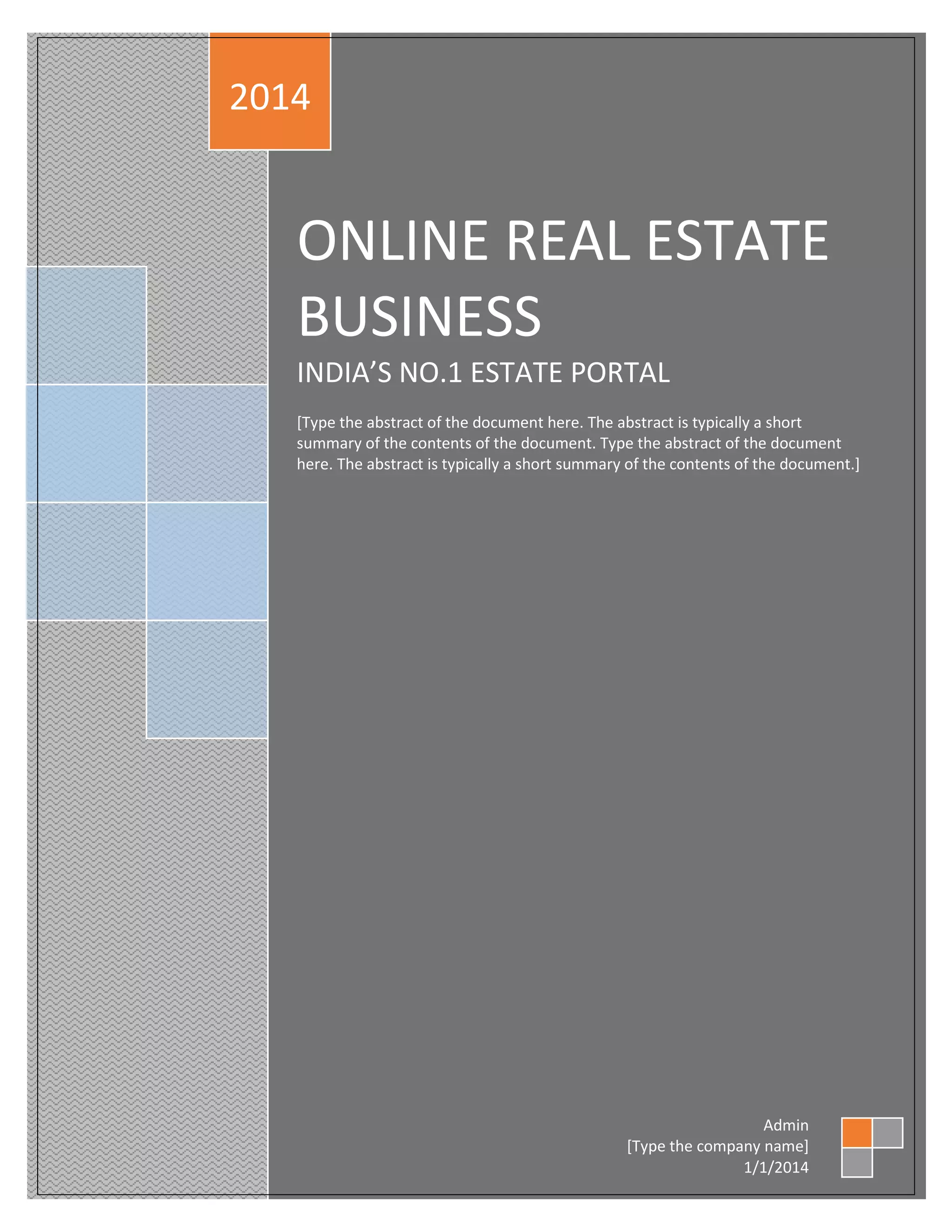 Project report on ONLINE REAL ESTATE BUSINESS | DOCX