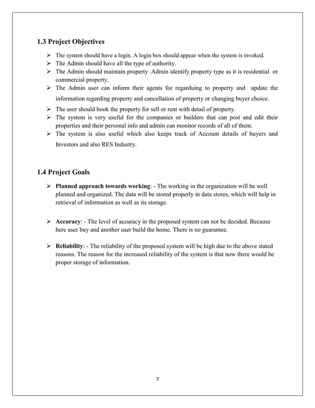 Project report on ONLINE REAL ESTATE BUSINESS | DOCX