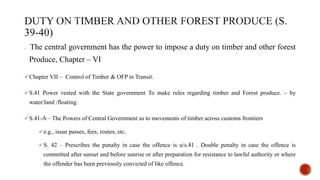 Indian forest act, 1927 ppt notes and sections | PDF