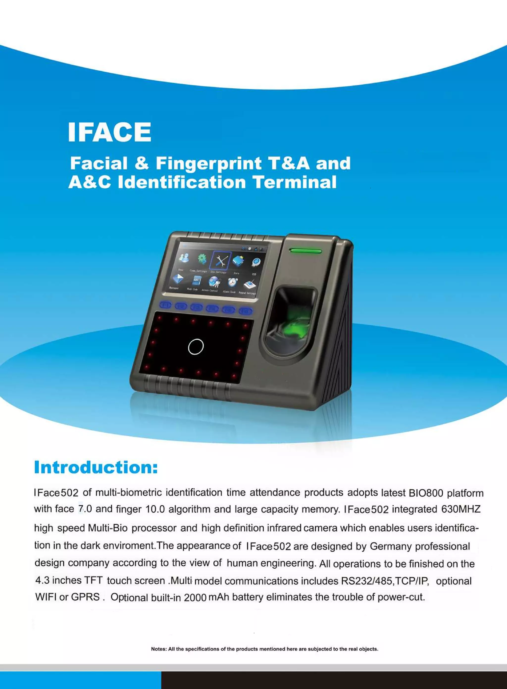IFace502 face scan system | PDF