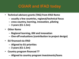CGIAR and IFAD: Sharing and Scaling up Innovations? | PPT