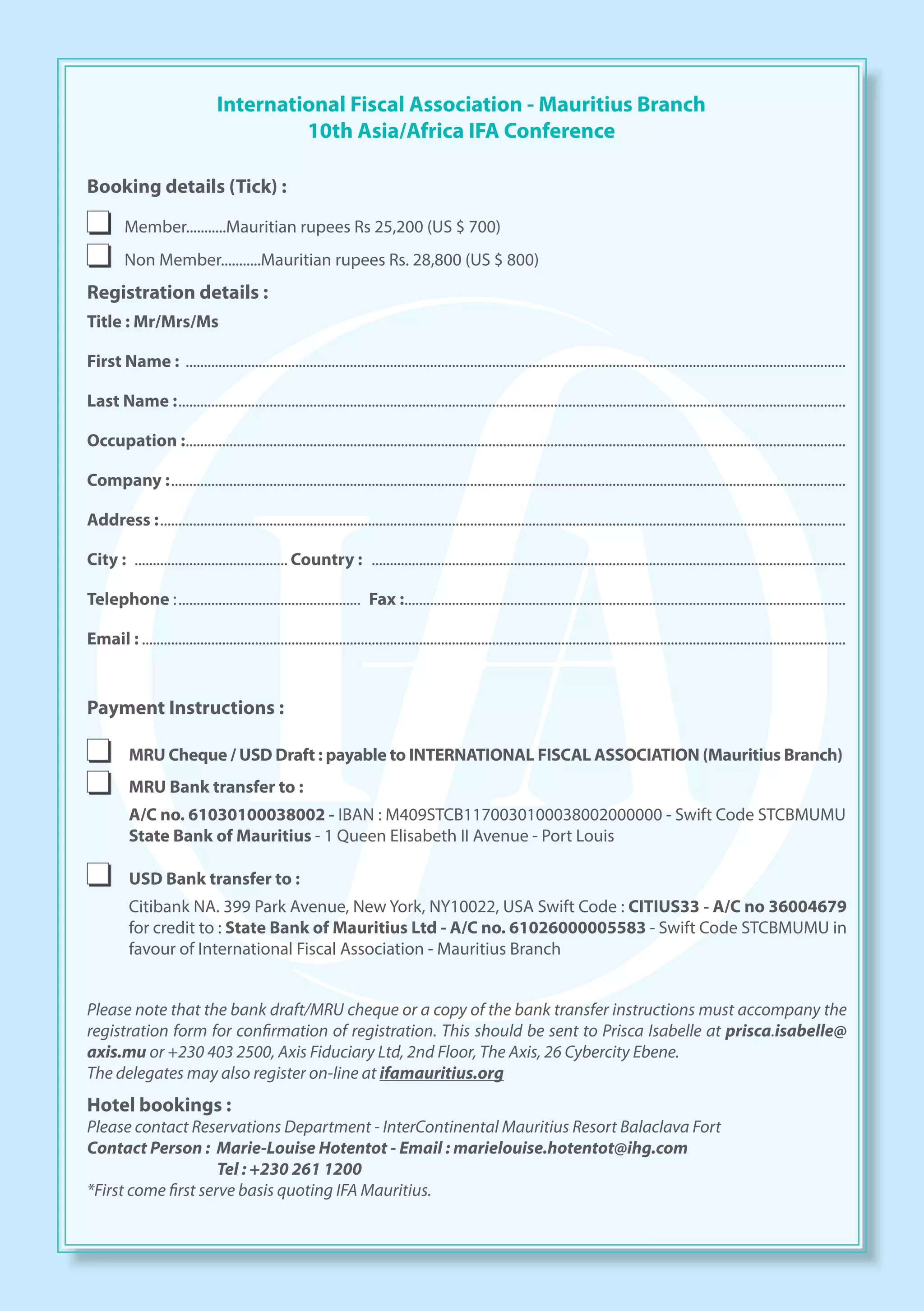 IFA TAX Conference Flyer 2016 | PDF | Free Download