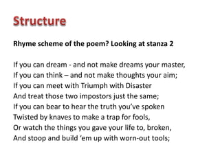 Analysis of If by Rudyard Kipling | PPT | Free download