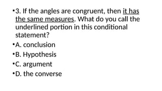 IF AND THEN STATEMENTS FOR GRADE 8 STUDENTS.pptx | Physics | Science