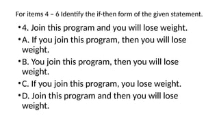 IF AND THEN STATEMENTS FOR GRADE 8 STUDENTS.pptx