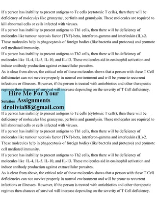 T Cell Deficiencies and Their Effects on Immune Response | PDF