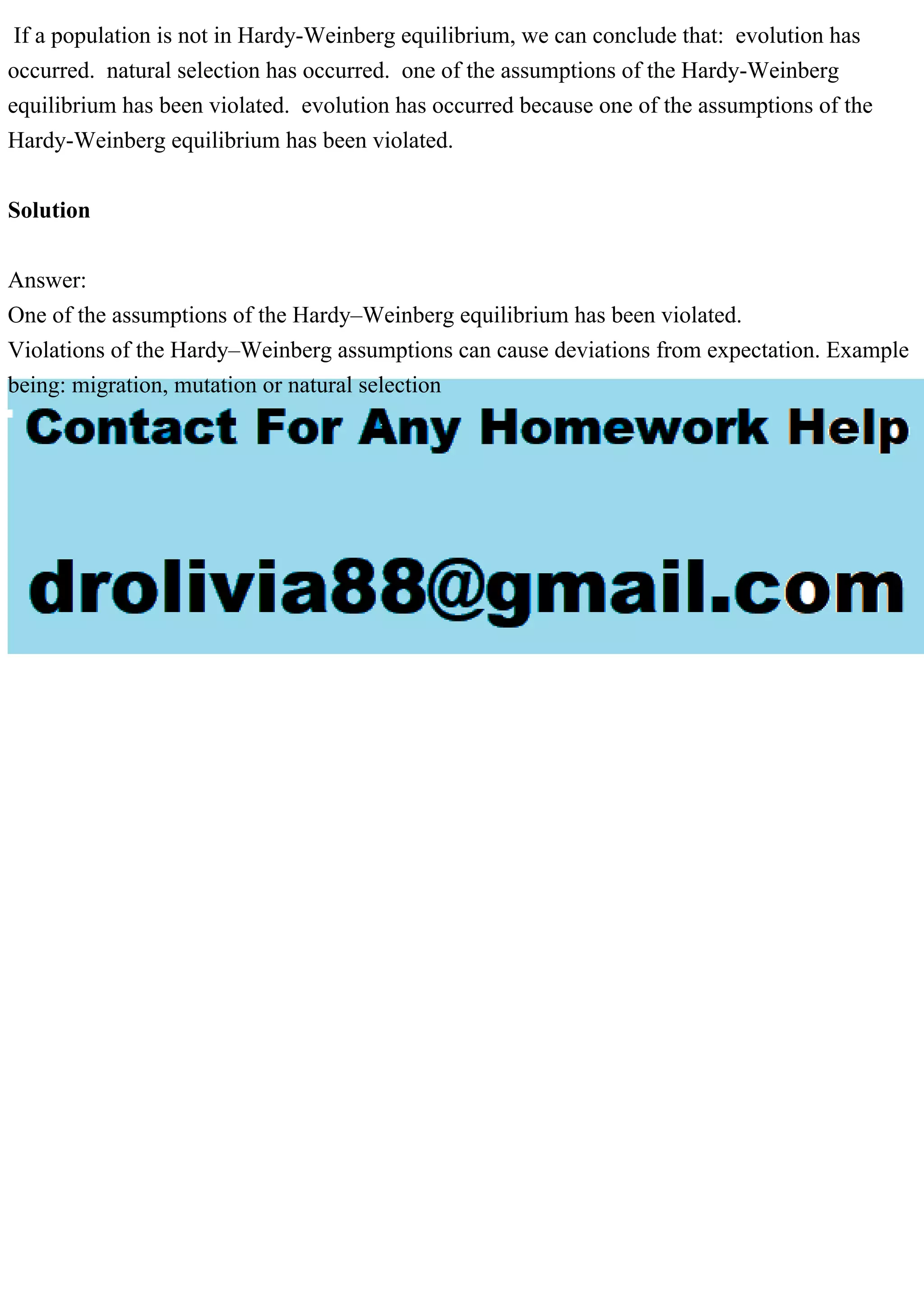 If a population is not in Hardy-Weinberg equilibrium, we can conclude.pdf