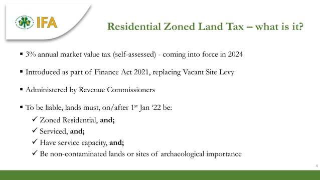 IFA Residential Zoned Land Tax Overview | PPT