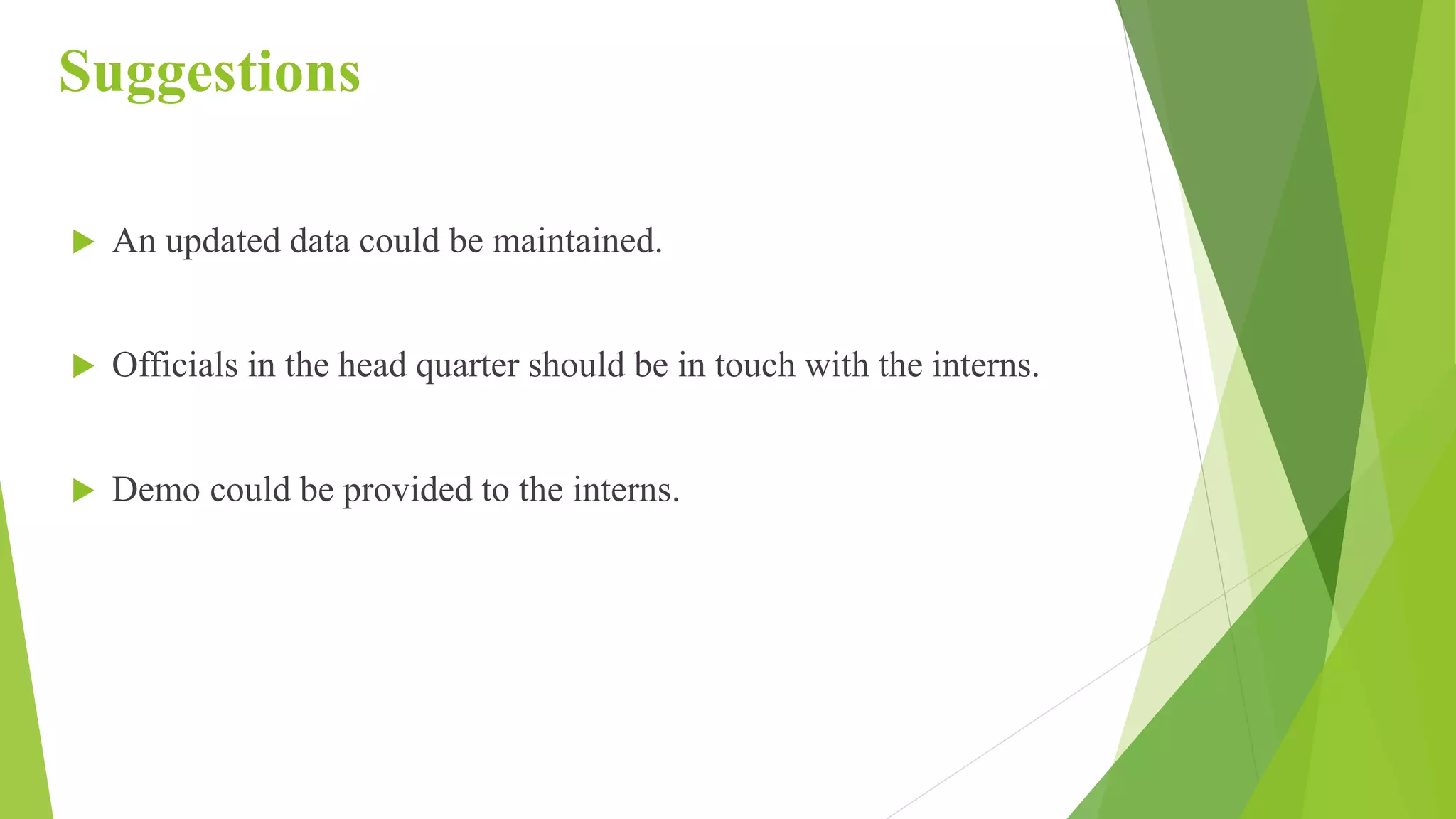 MBA Finance Internship Presentation | PPTX