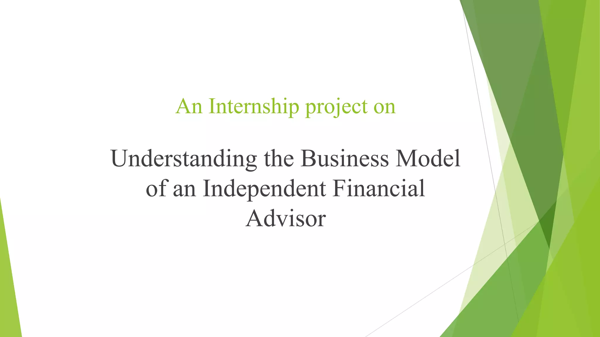 MBA Finance Internship Presentation | PPTX