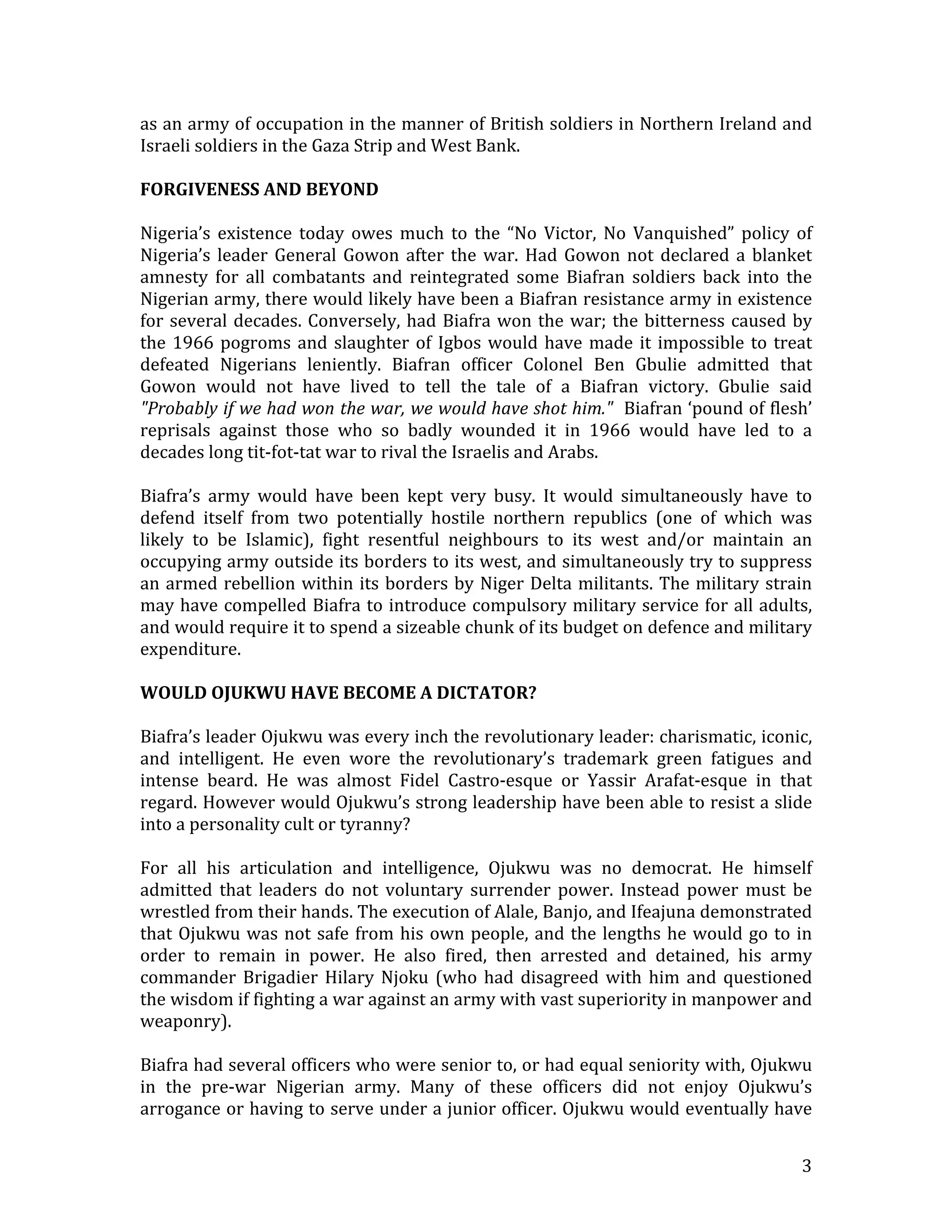 If Biafra Had Won the Nigerian Civil War | PDF