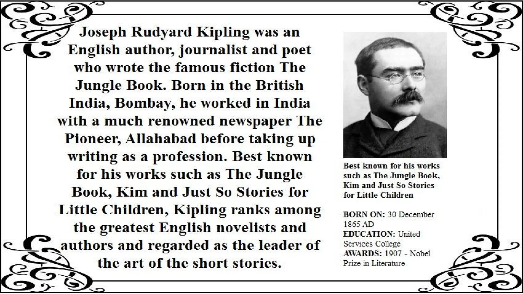 English 9 - Life and works of Rudyard Kipling | PPT
