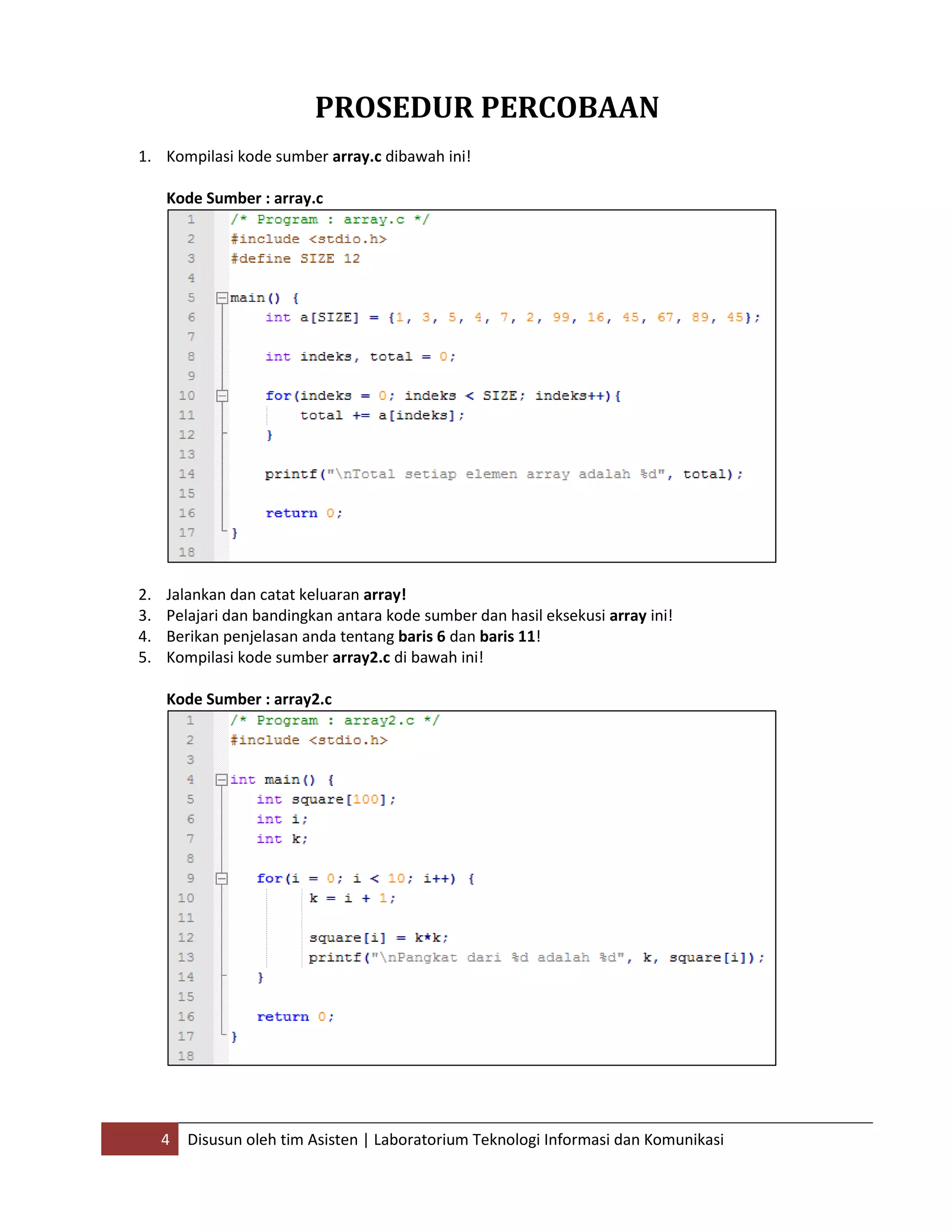 Ifc modul 2 (array) | PDF