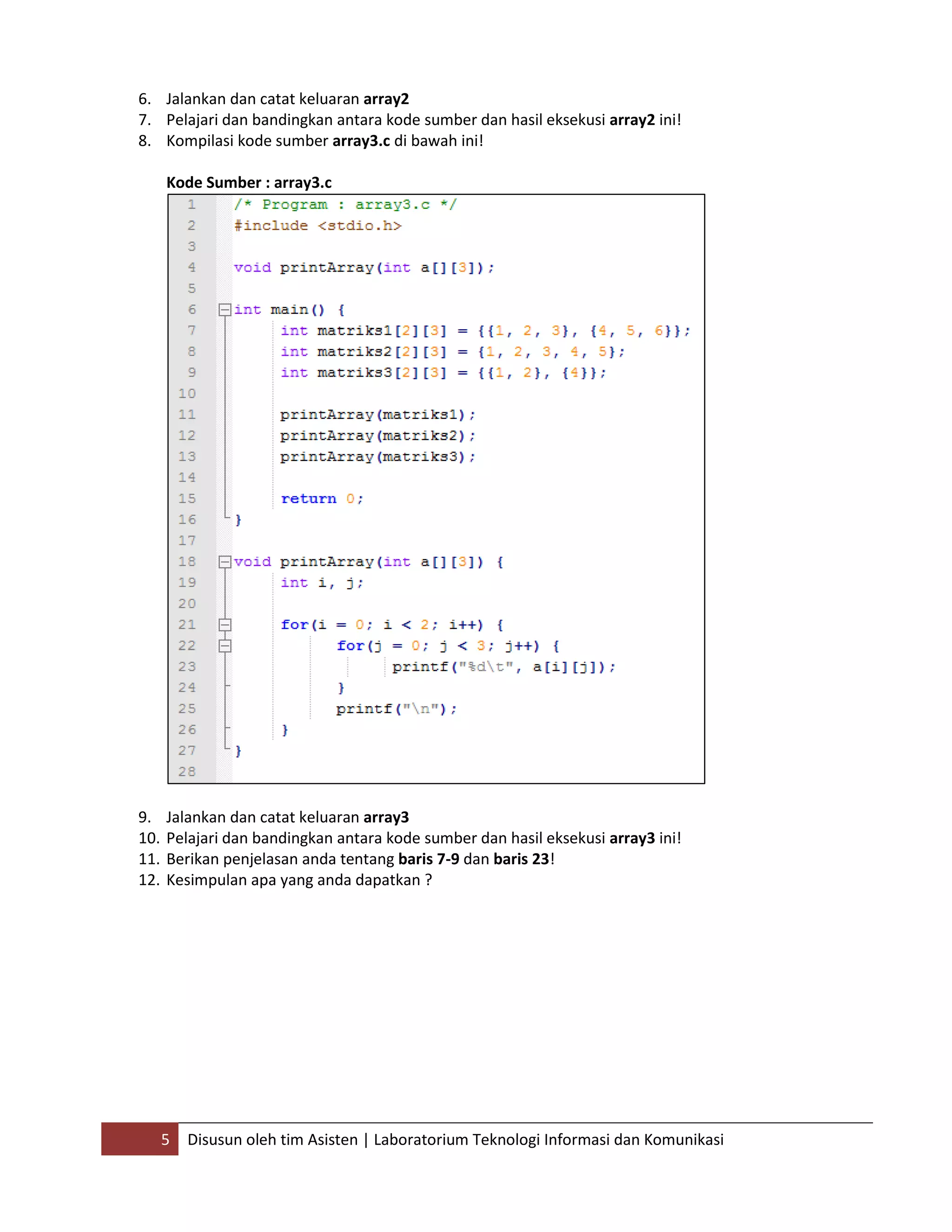 Ifc modul 2 (array) | PDF