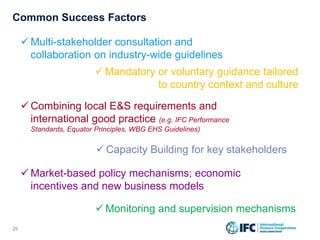 IFC - PROMOTING ENVIRONMENTAL AND SOCIAL RISK MANAGEMENT (ESRM) IN THE ...