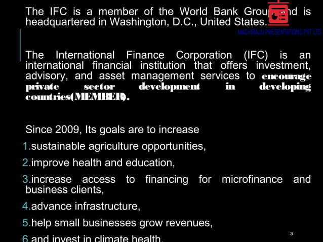 International Finance Corporation (IFC) | PPT
