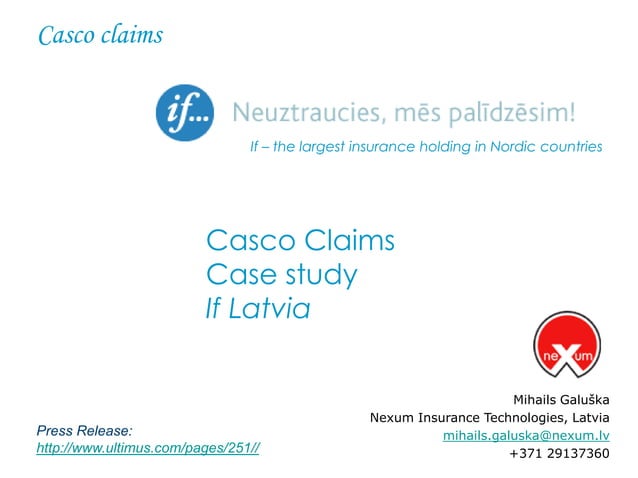 Casco insurance claims handling, If P&C insurance case study | PDF ...