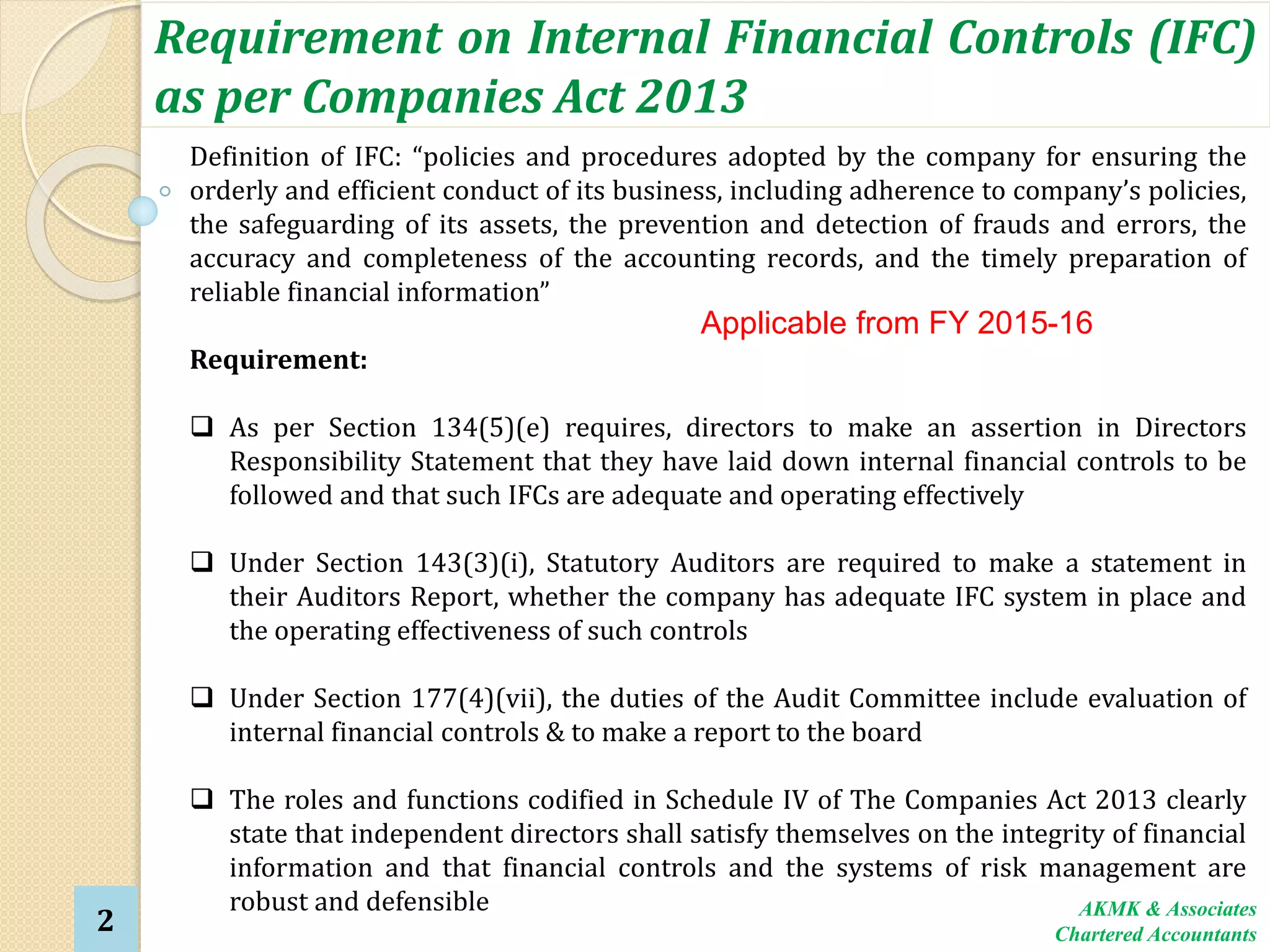 Internal Financial Controls over Financial Reporting | PPTX