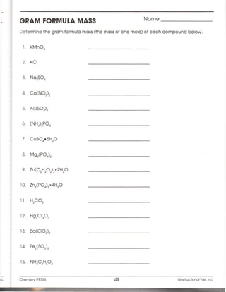 If chemistry workbook ch099 a | PDF