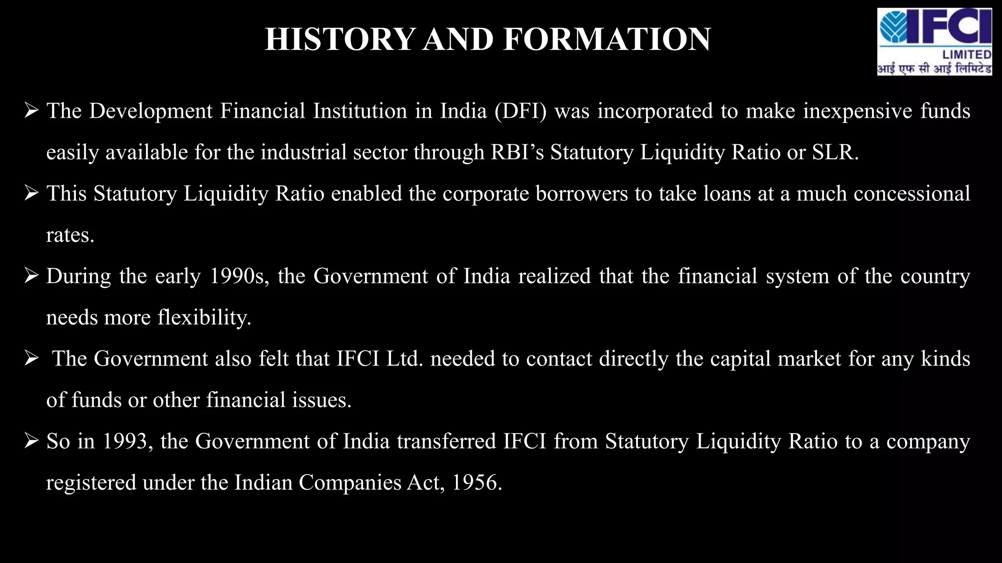 IFCI, Industrial Finance Corporation of INDIA | PPTX