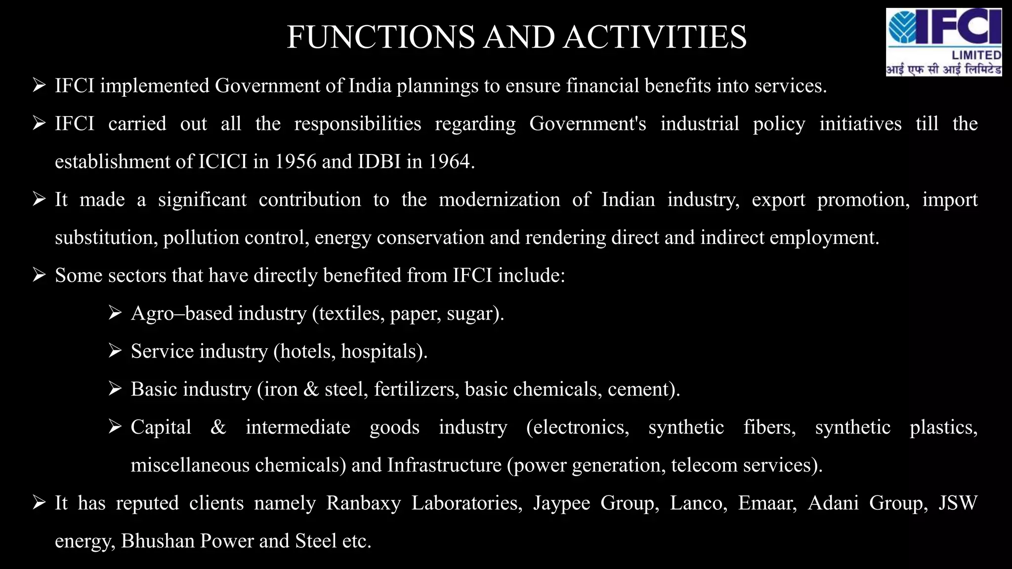 IFCI, Industrial Finance Corporation of INDIA | PPTX