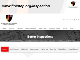 Special Inspection of Firestopping - IFC Webinar 2014 | PPTX