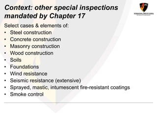 Special Inspection of Firestopping - IFC Webinar 2014 | PPTX