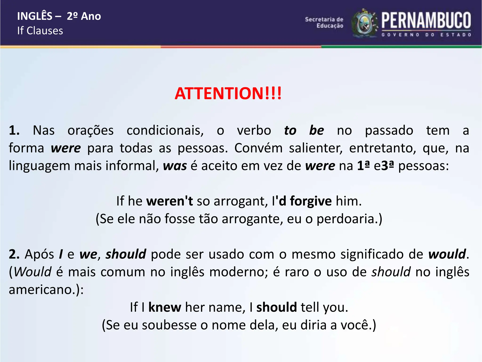 IF CLAUSES Presentation.pptx Linguagens, Códigos e suas Tecnologias ...