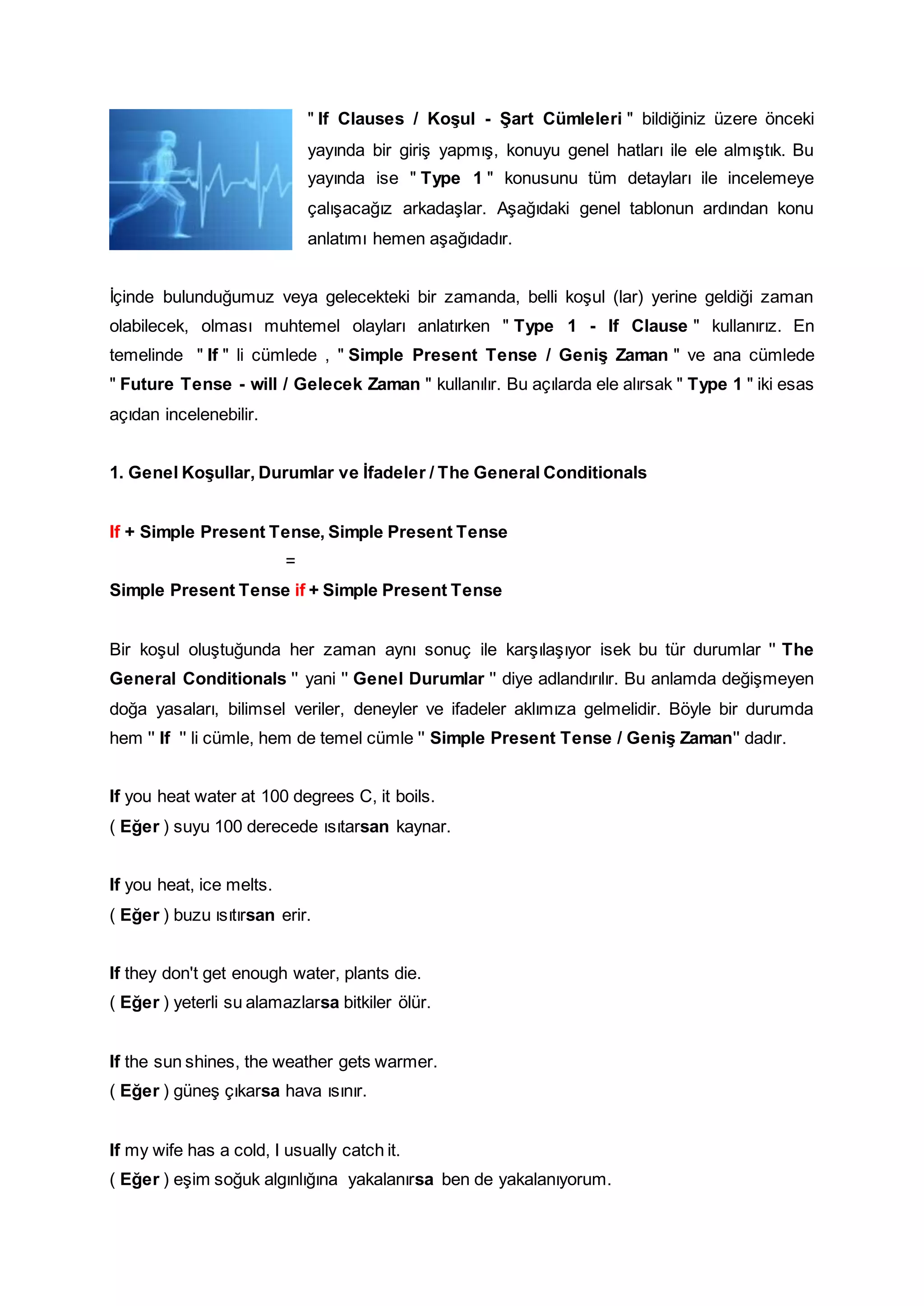 If clauses type 1 | PDF