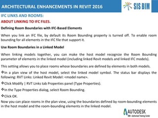 IFC LINKS & ROOMS - REVIT 2016 Architectural Enhancements | PPT