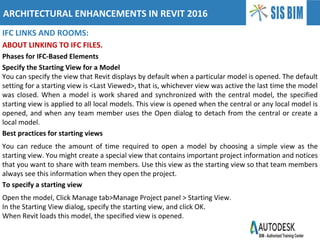 IFC LINKS & ROOMS - REVIT 2016 Architectural Enhancements | PPT