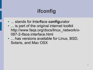 The ifconfig Command | PDF
