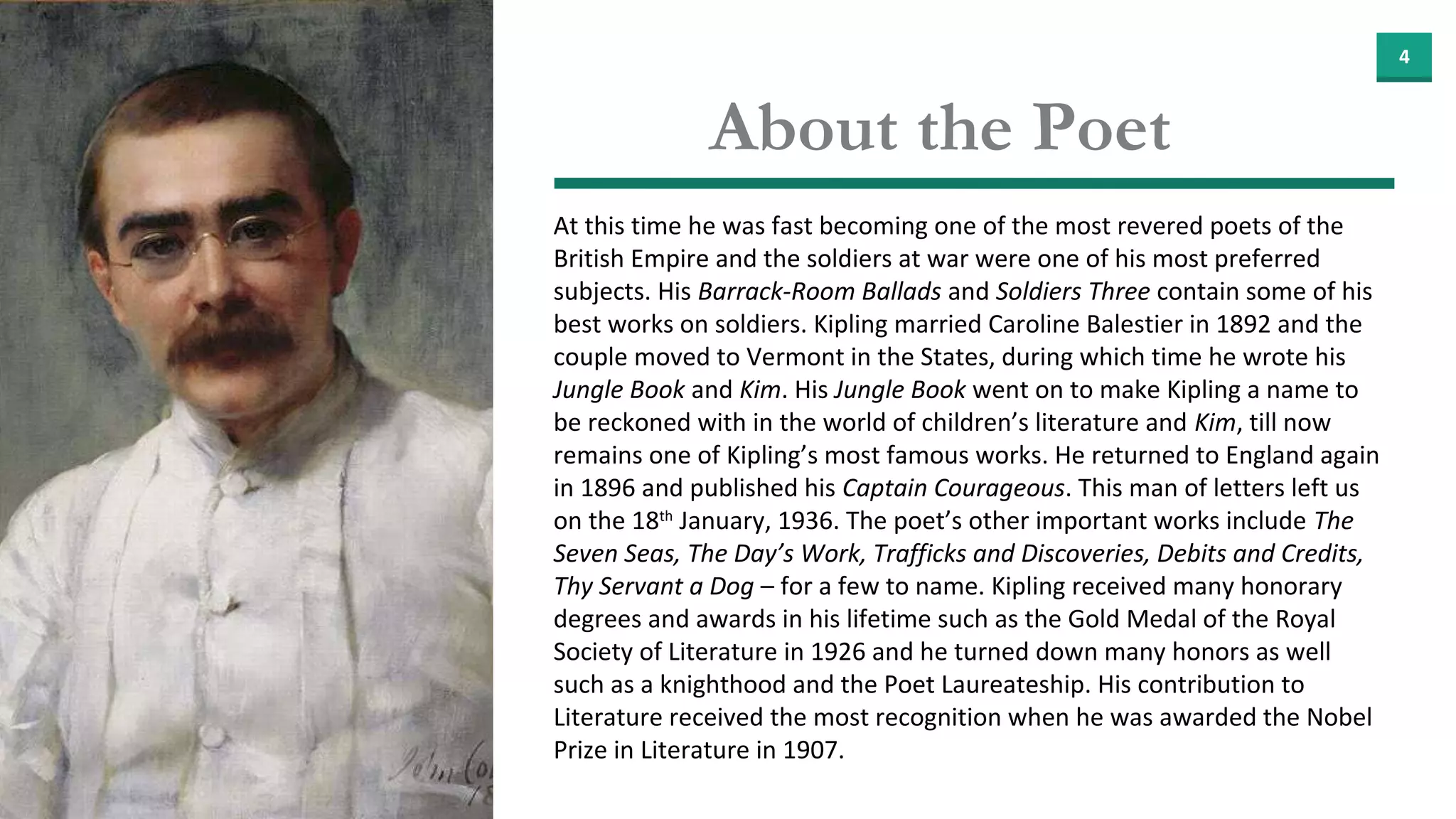 IF by Rudyard Kipling- Detailed Summary and Analysis | PPT