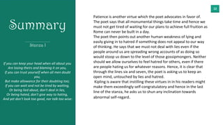 IF by Rudyard Kipling- Detailed Summary and Analysis | PPT