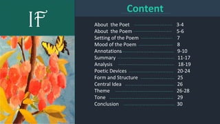 IF by Rudyard Kipling- Detailed Summary and Analysis | PPT