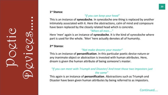 IF by Rudyard Kipling- Detailed Summary and Analysis | PPT | Poetry ...