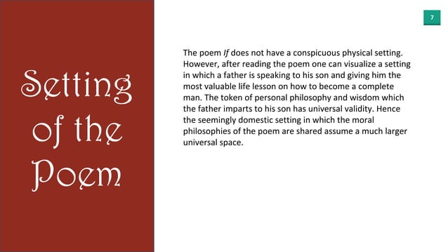 IF by Rudyard Kipling- Detailed Summary and Analysis | PPT | Poetry ...