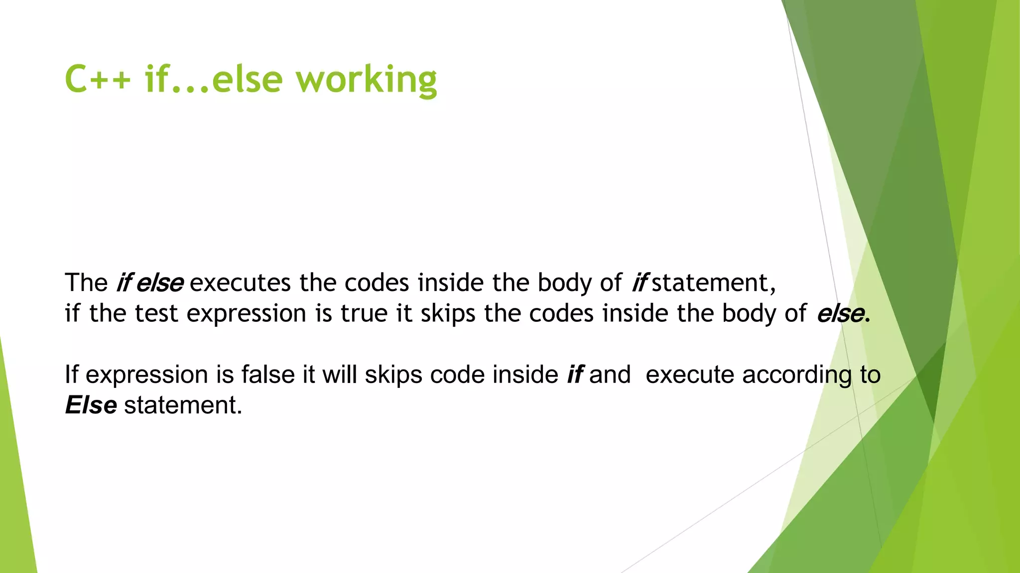 If else statement in c++ | PPTX | Programming Languages | Computing