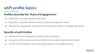 Taking xAPI Profiles Further: Designing xAPI Profiles to Address Specific Requirements | PPT