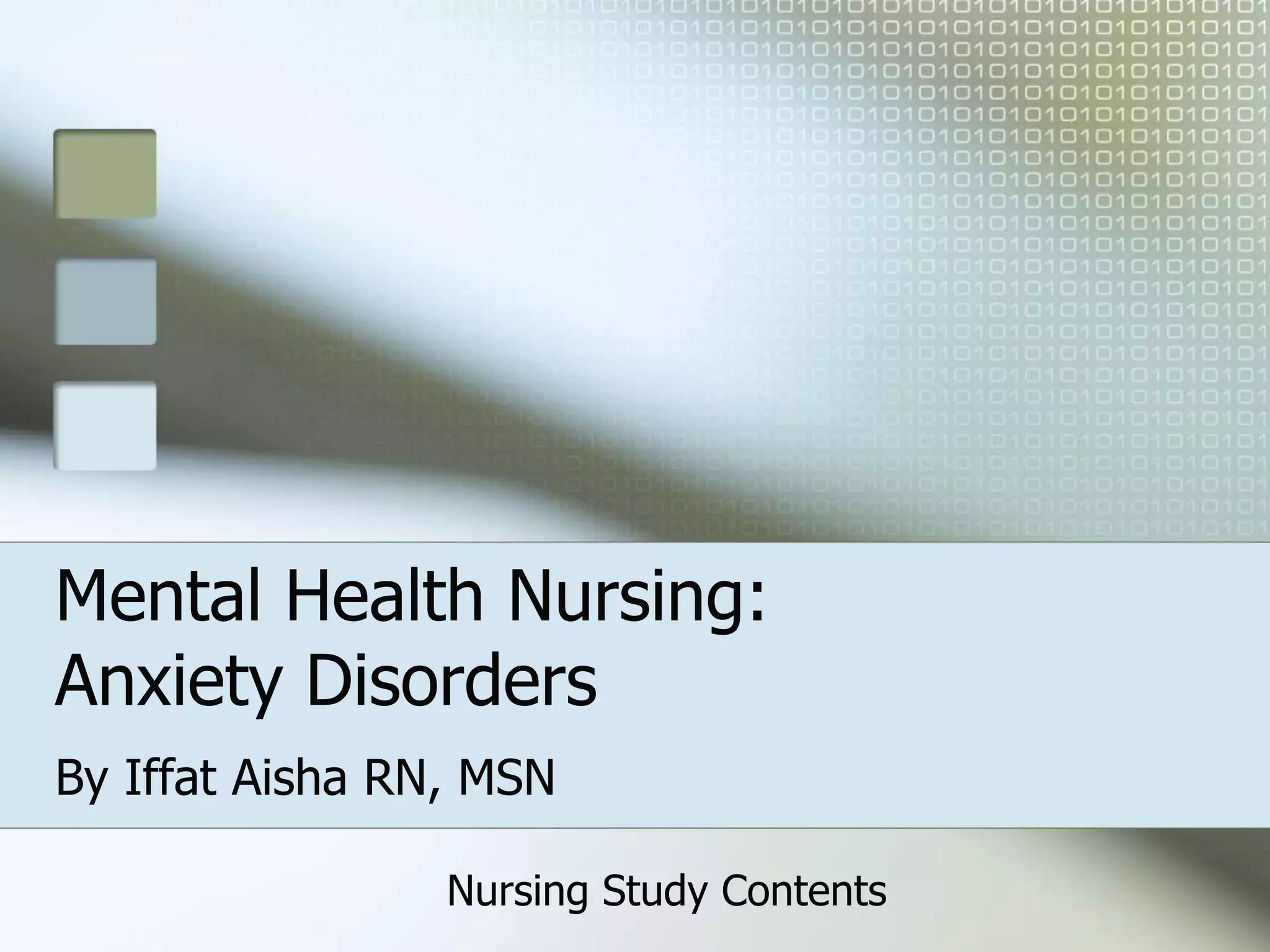 Mental Health Anxiety Disorders | PPT