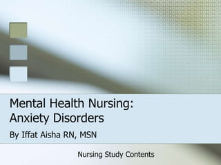 Mental Health Anxiety Disorders | PPT
