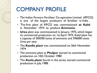 Iffco Kalol Unit | PPTX